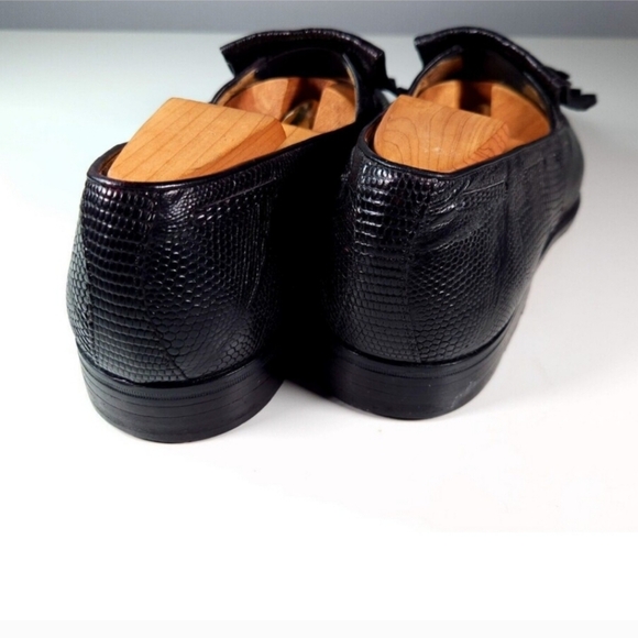 Mauri | Shoes | Vintage Mauri Italy Lizard Skin Black Mens Shoes With ...